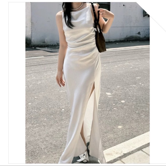 bec + bridge | Dresses | Bec Bridge White Maxi Dress With High Slit ...